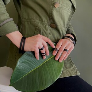 Black Band Ring, Simple Wide Black Ring, Womens Band Ring, Edgy Ring ...
