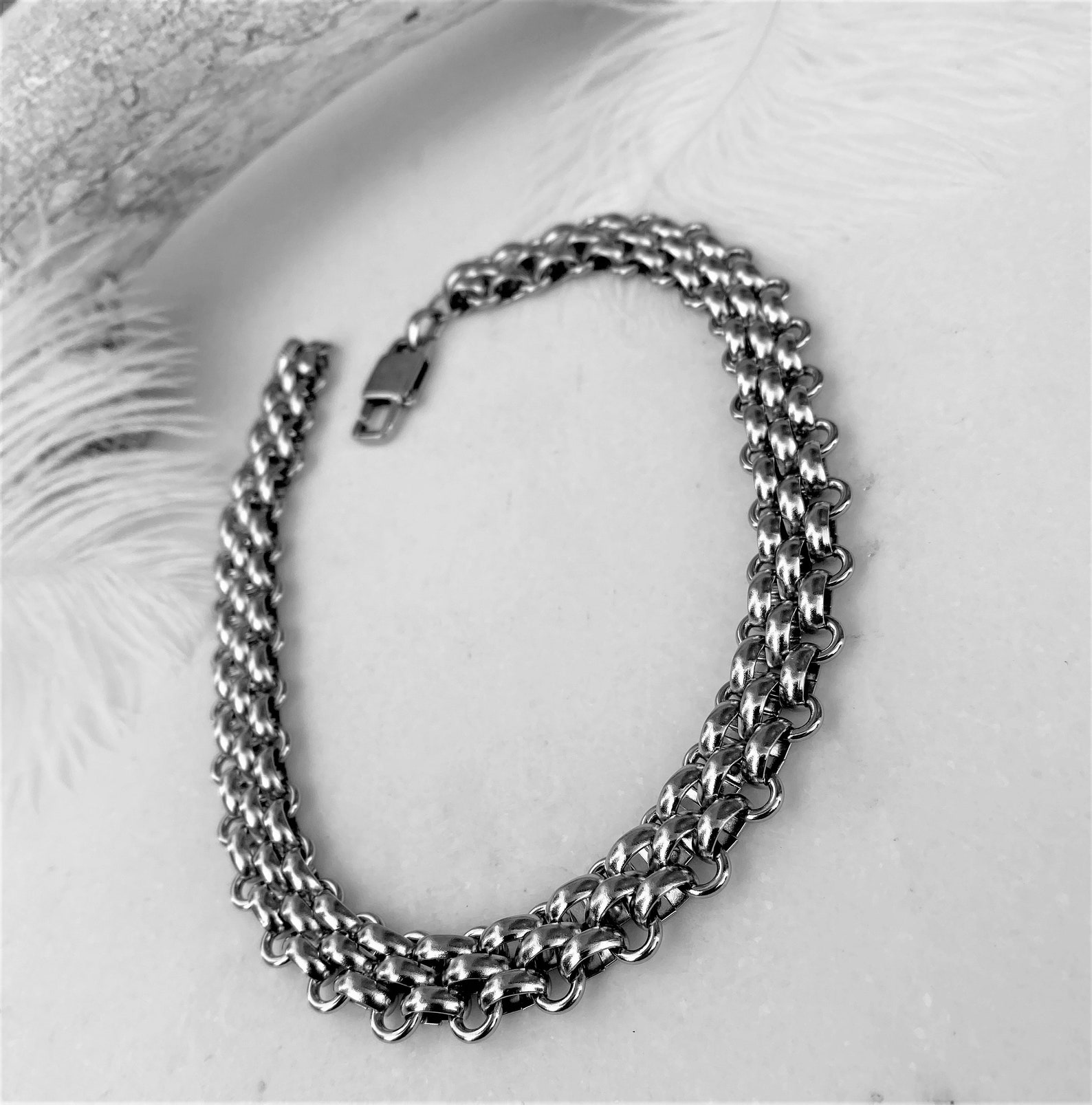 Chunky Stainless Steel Chainmail Choker Oversized Chain - Etsy