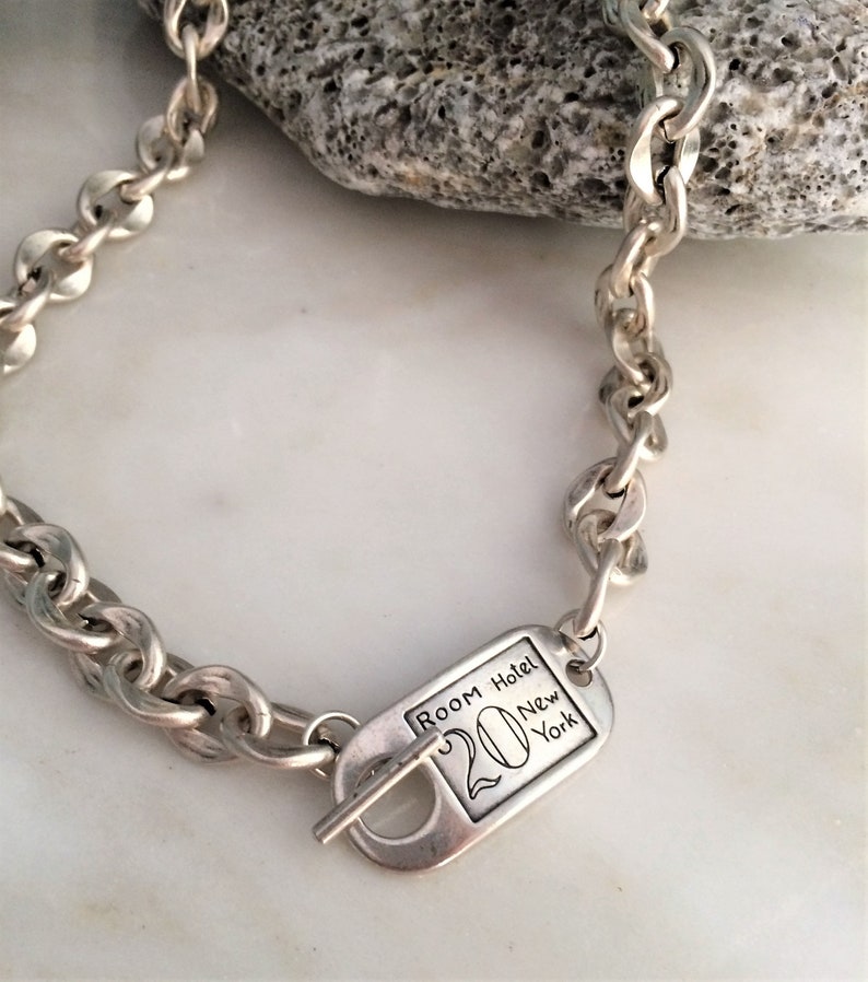 Antique Silver Bold Chain Necklace Uno De 50 Style Chain | Etsy