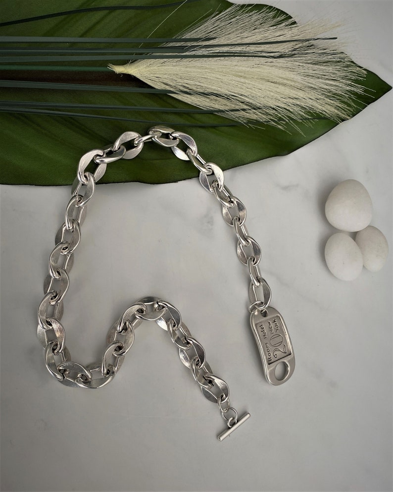 Antique Silver Bold Chain Necklace Uno De 50 Style Chain - Etsy