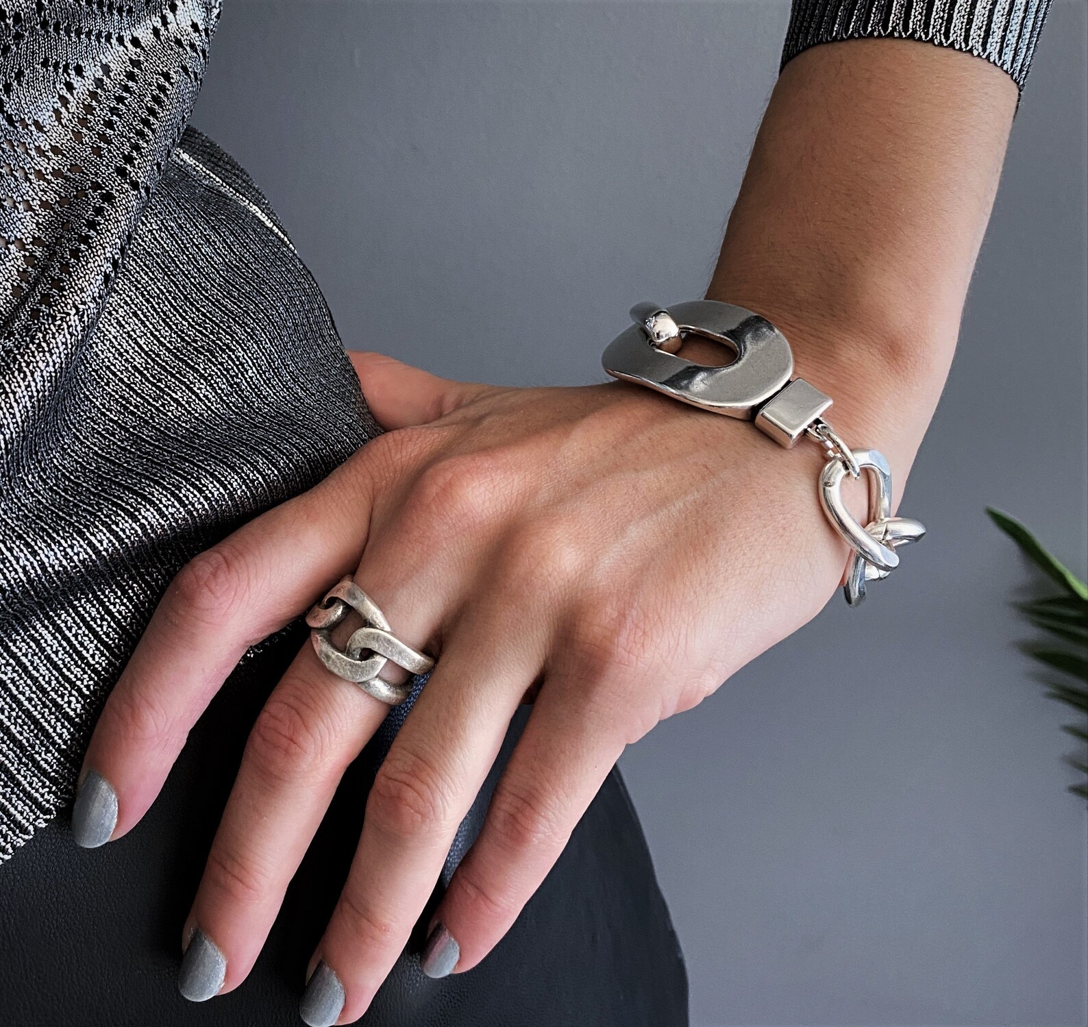 Oversized Curb Chain Big Hook Bracelet Wide Lock Clasp Thick - Etsy