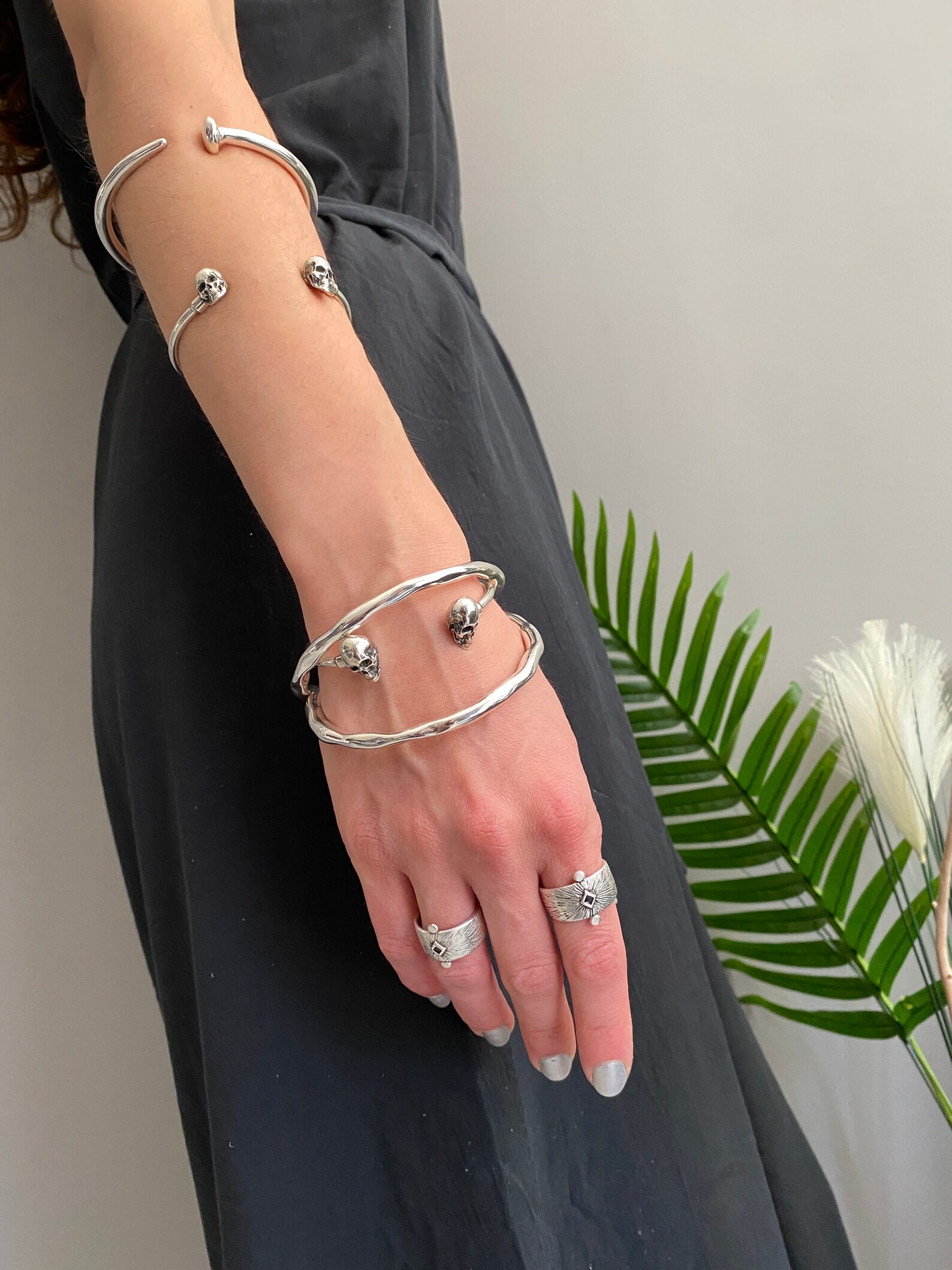 Bold Edgy Style Open Bracelet Minimal Stacking Sharp Bangle - Etsy