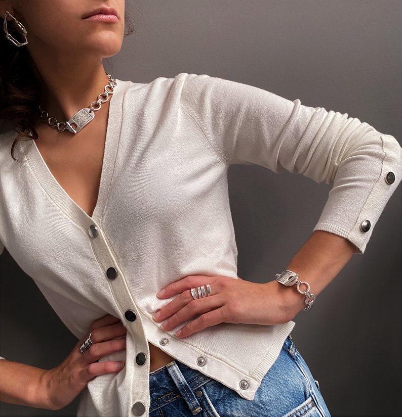 NEW Silver Bold Chain Necklace Uno De 50 Style Necklace - Etsy