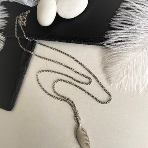 Silver Angels Wing Pendant Long Silver Chain Feather - Etsy