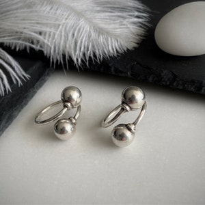Twist Double Balls Open Ring Chunky Spheres Wrap Around Ring - Etsy