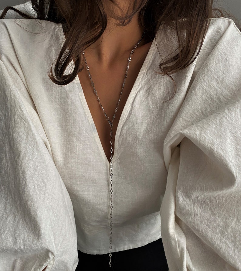 Rhombus-circle Multi Style Chain Necklace Modern Y Shaped - Etsy