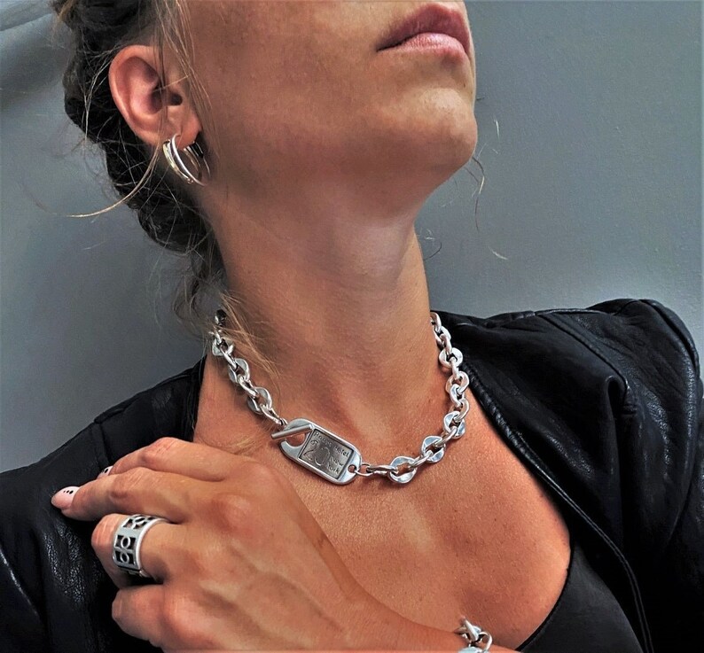 Antique Silver Bold Chain Necklace Uno De 50 Style Chain | Etsy