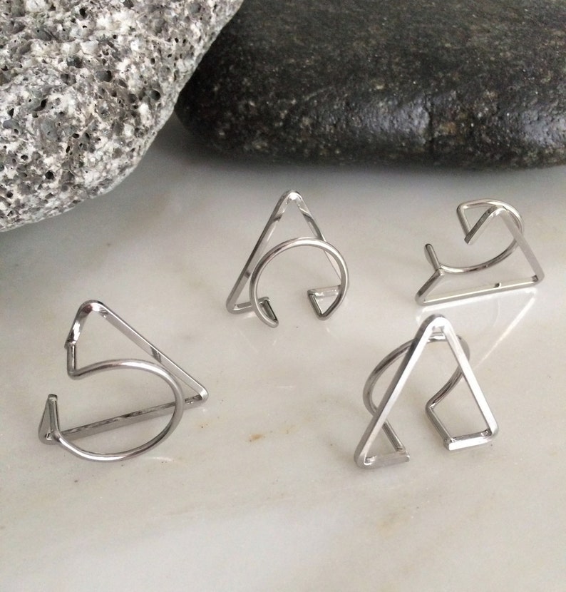 Fashion Rock Style Ring Silver Stackable Rings Modern | Etsy