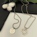 Women's Short Silver Coin Necklace, Engraved Coin Necklace, Antique ...