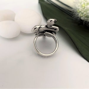 Extra Long Swarovski Snake Ring, Bold Adjustable Animal Ring, Statement ...