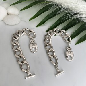 Oversized Thick Chain Womens Padlock Bracelet• Chunky Key-lock Cuban ...