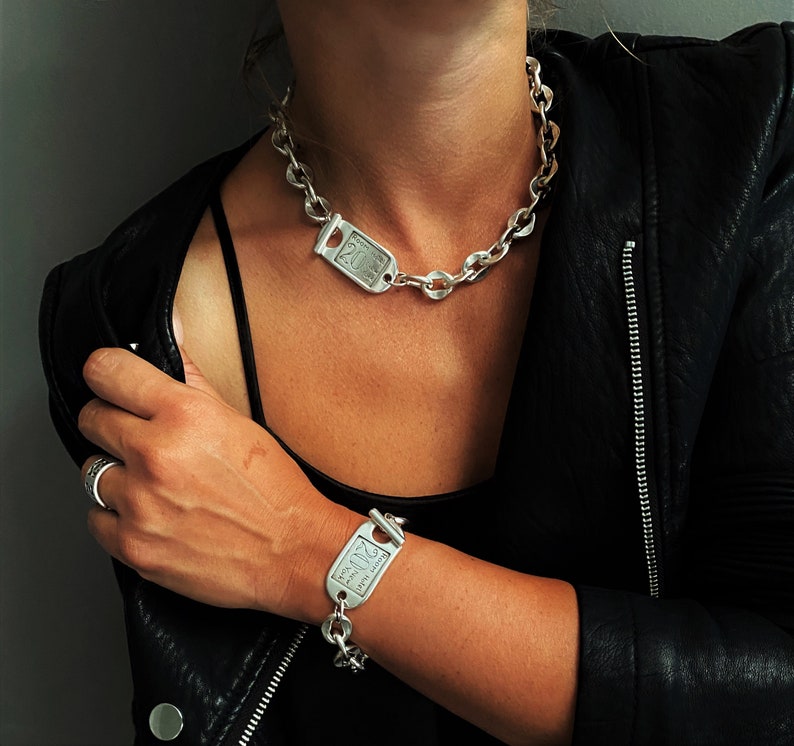 Antique Silver Bold Chain Necklace Uno De 50 Style Chain | Etsy