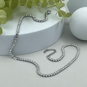 Multi Chains Silver Layered Charm Necklaces Set• Stackable Heart ...