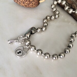 Chunky Ball Chain With Padlock and Key, Uno De 50 Style Key and Padlock ...