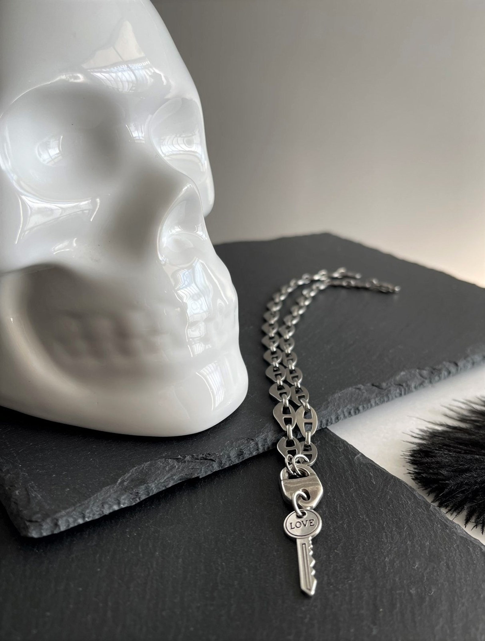 Lock With Love Key Chain Necklace Antique Silver Padlock - Etsy