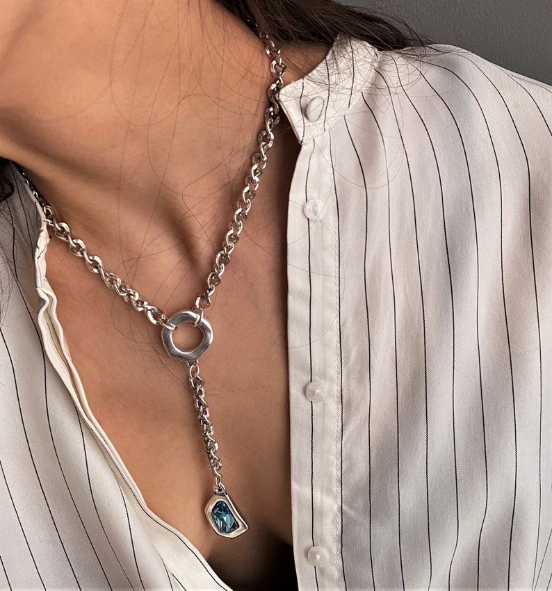 Luxurious Bolo Chain Swarovski Necklace Statement Lariat - Etsy