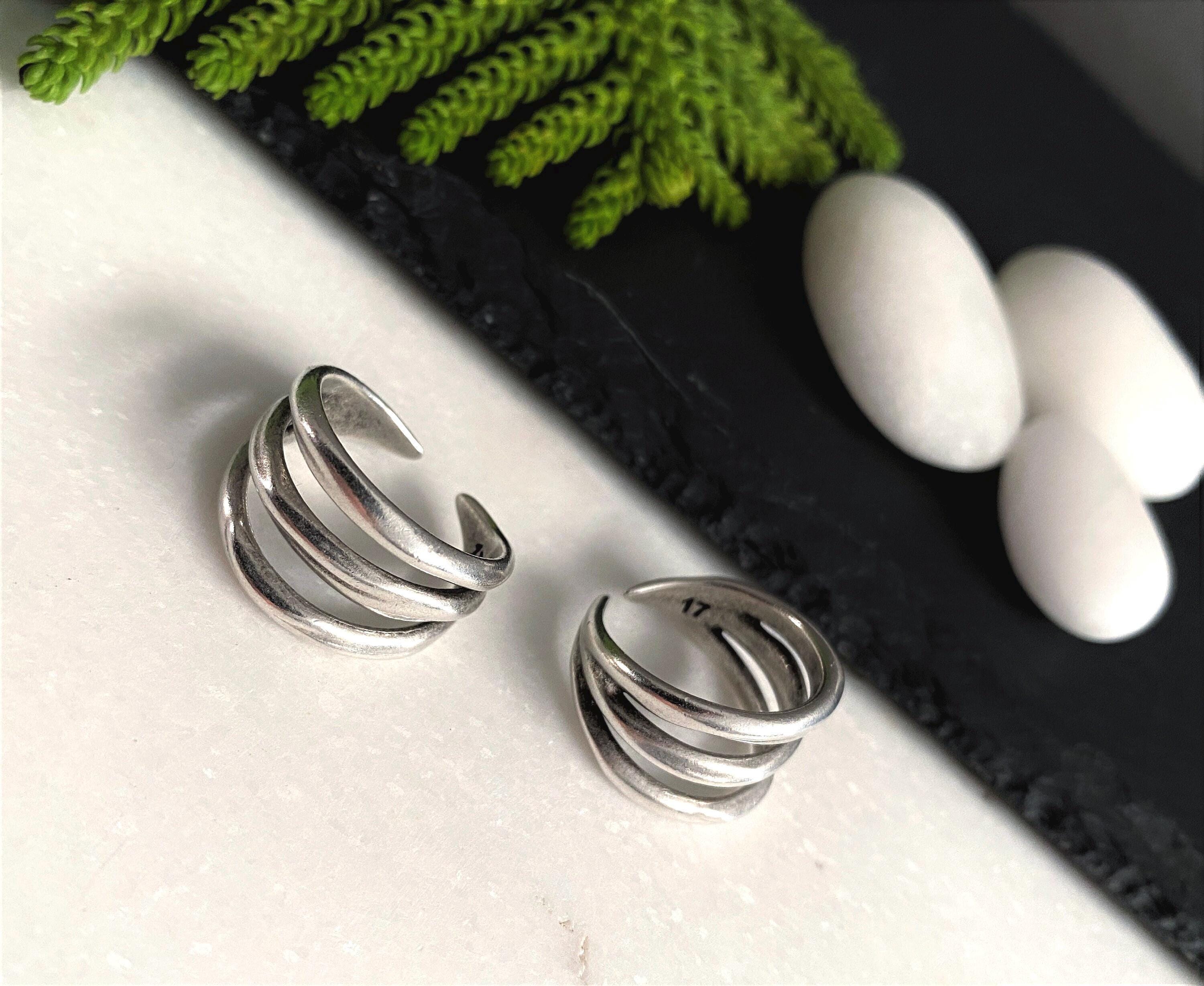 Silver Three Parallel Lines Ring,contemporary Triple Bar Open Ring ...