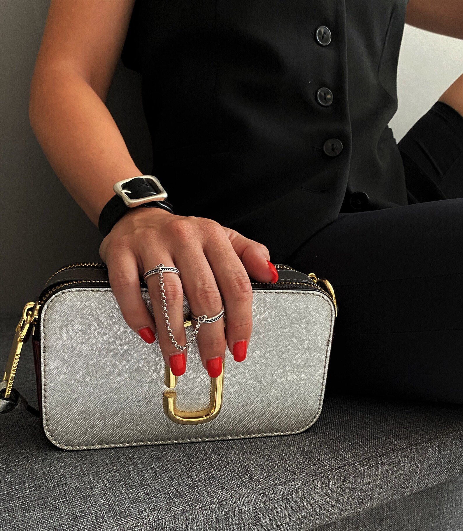 Silver Joined Chain Double Finger Rings Connected Single - Etsy