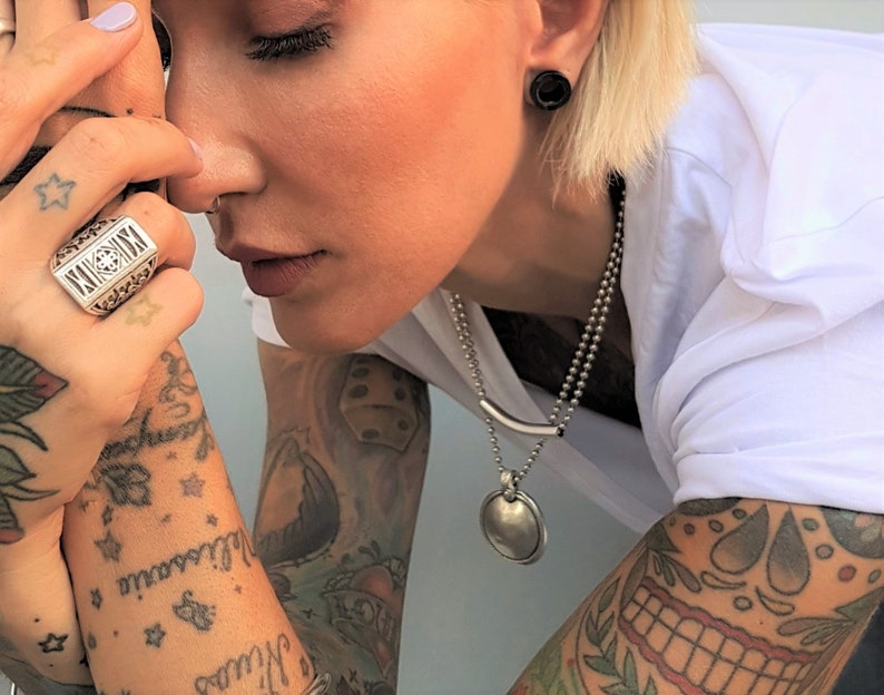 Set of Two Silver Layering Chain Necklaces Chunky Tube Chain | Etsy