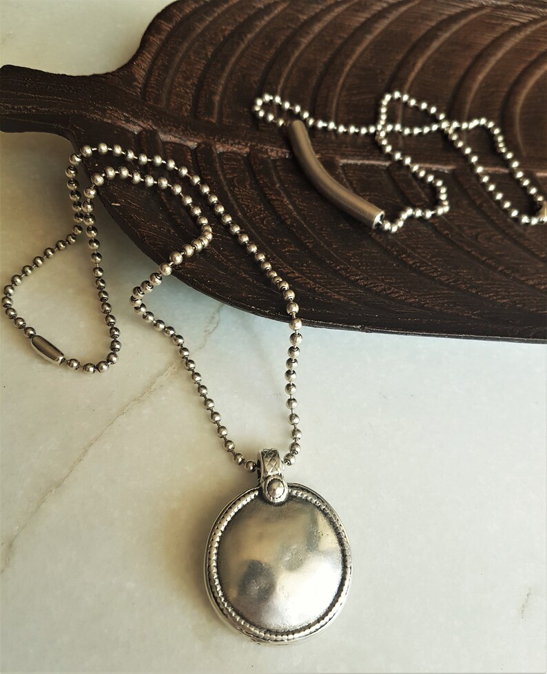 Set of Two Silver Layering Chain Necklaces Chunky Tube Chain | Etsy