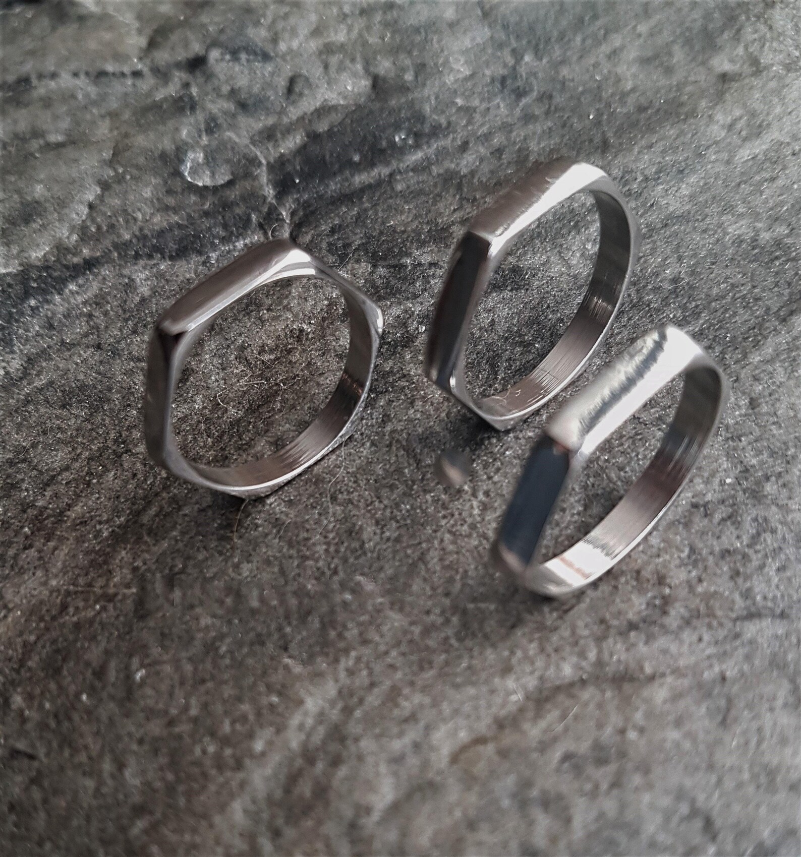 Silver Hex Nut Ring, Hexagon Nut Ring, Womens Industrial Stackable Midi ...