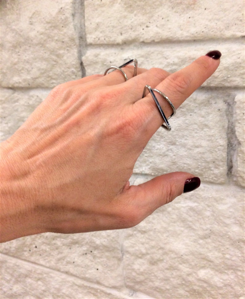 Fashion Rock Style Ring Silver Stackable Rings Modern | Etsy