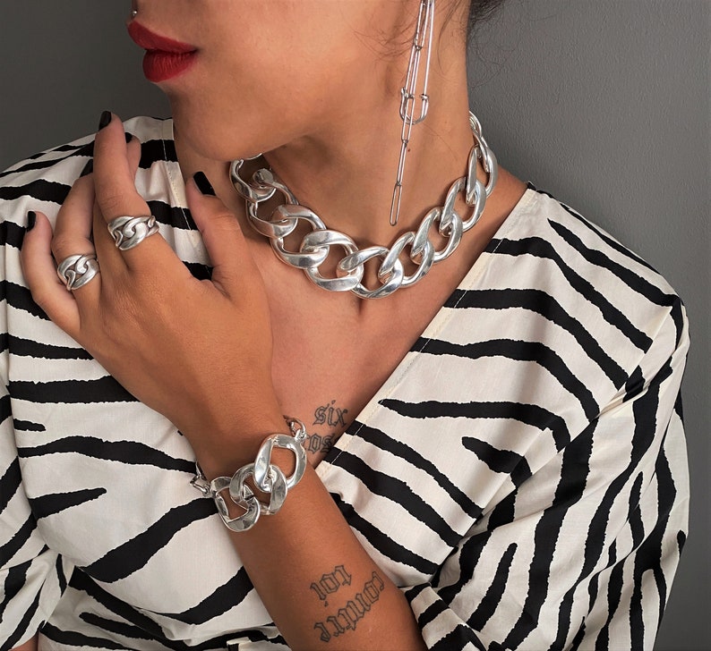 Heavy Big Links Chain Adjustable Choker Extra Large Miami - Etsy