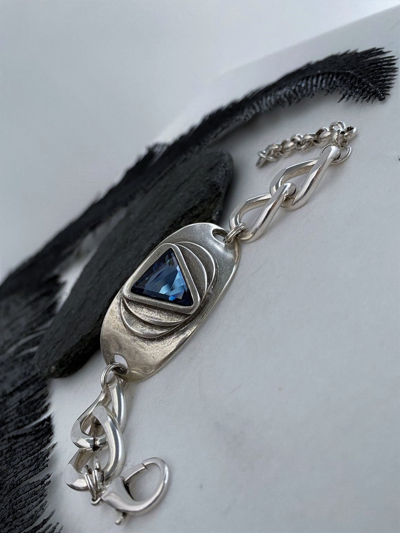 Antique Silver Uno De 50 Style Swarovski Chain Adjustable - Etsy