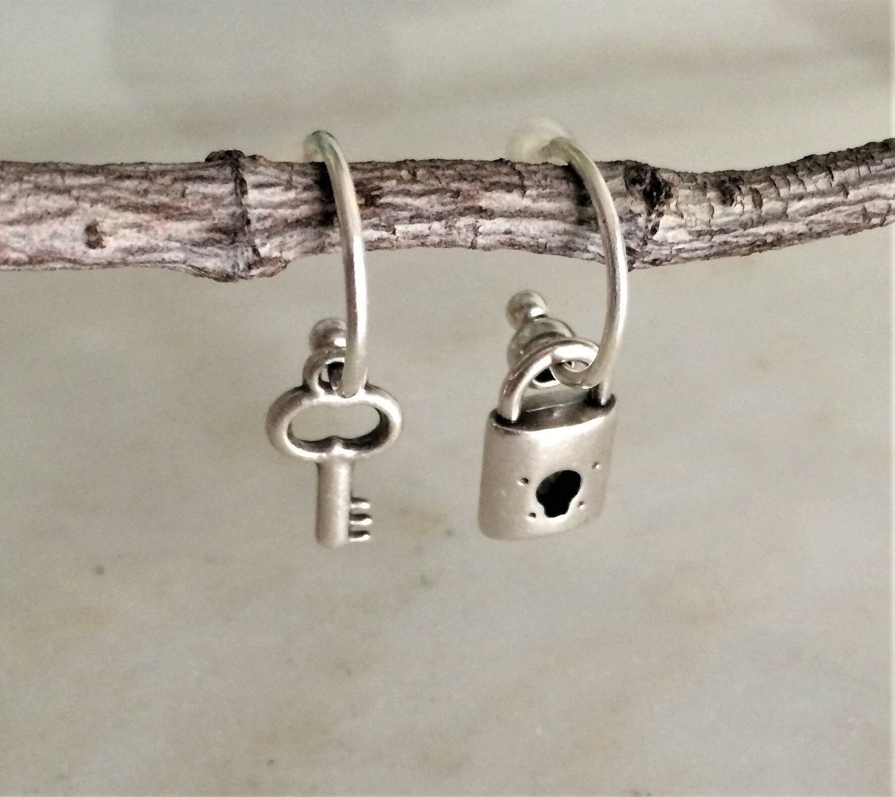 Key and Lock Uno De 50 Earrings Silver Padlock Earrings Mix | Etsy