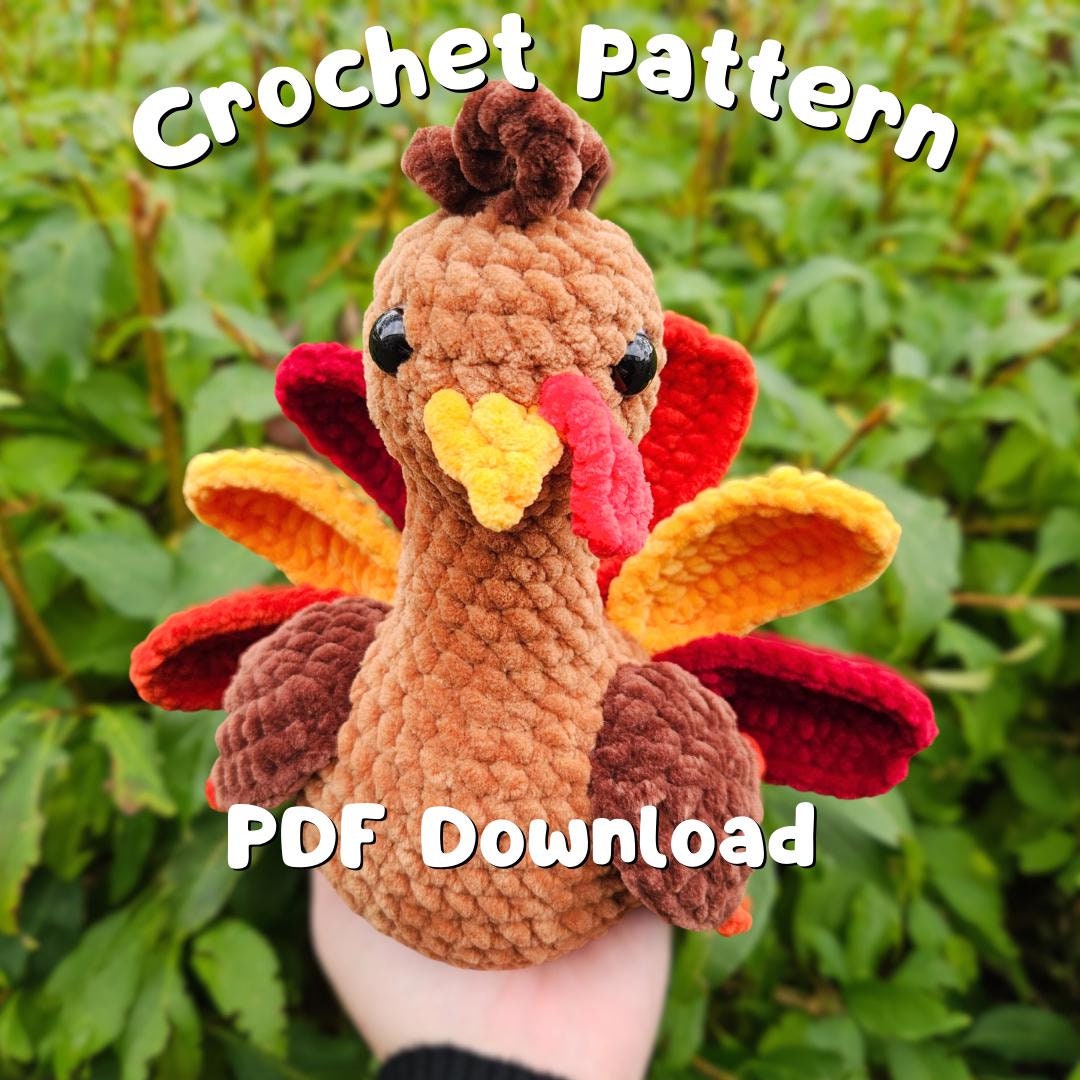 Turkey Lurkey Crochet Pattern, Thanksgiving Craft, Amigurumi, Digital ...