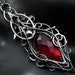 Sterling Silver, Fantasy Gothic Style Necklace Pendant, Red Quartz ...