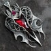 Sterling Silver, Fantasy Gothic Style Necklace Pendant, Red Quartz ...