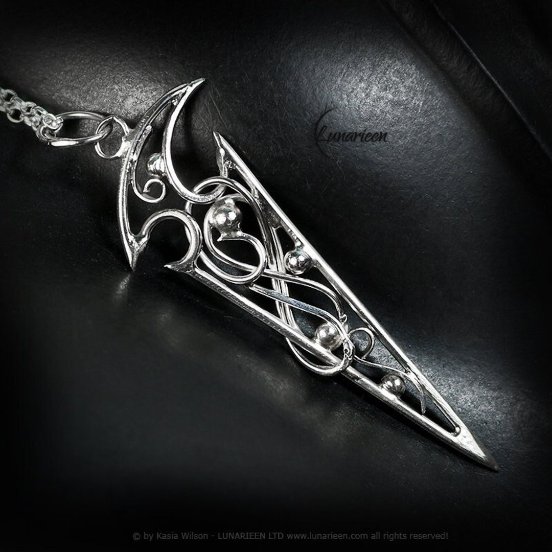 Sterling Silver Infinity Pendant Necklace Gothic Fantasy Style Elven ...