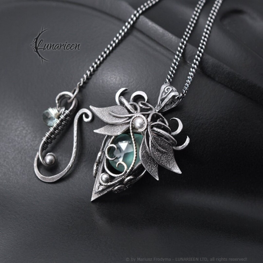 Sterling Silver Wire Wrapped Floral Filigree Ornate Necklace Pendant ...