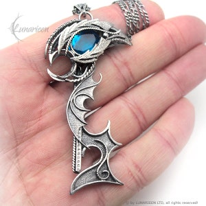 Sterling Silver Wire Wrapped Dragon's Eye Skeleton Key Fantasy Gothic ...