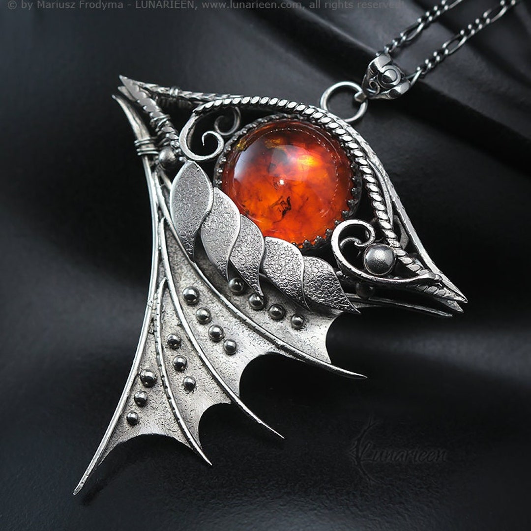 Sterling Silver Wire Wrapped Dragon's Eye Fantasy Gothic - Etsy