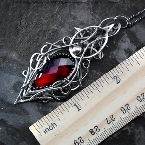 Sterling Silver, Fantasy Gothic Style Necklace Pendant, Red Quartz ...