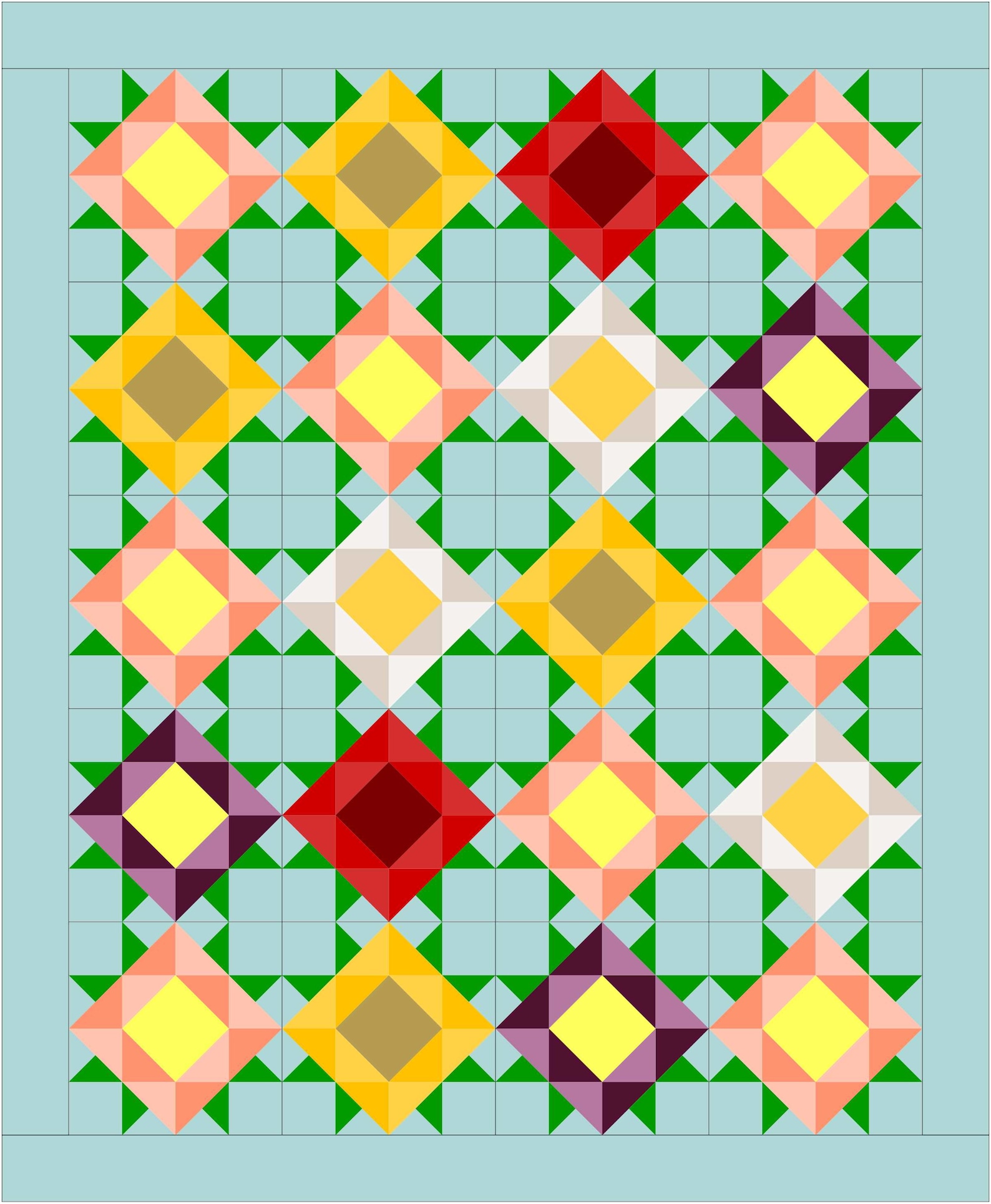 Diamond Stars Quilt Pattern - PDF Download - Modern Quilt - Etsy