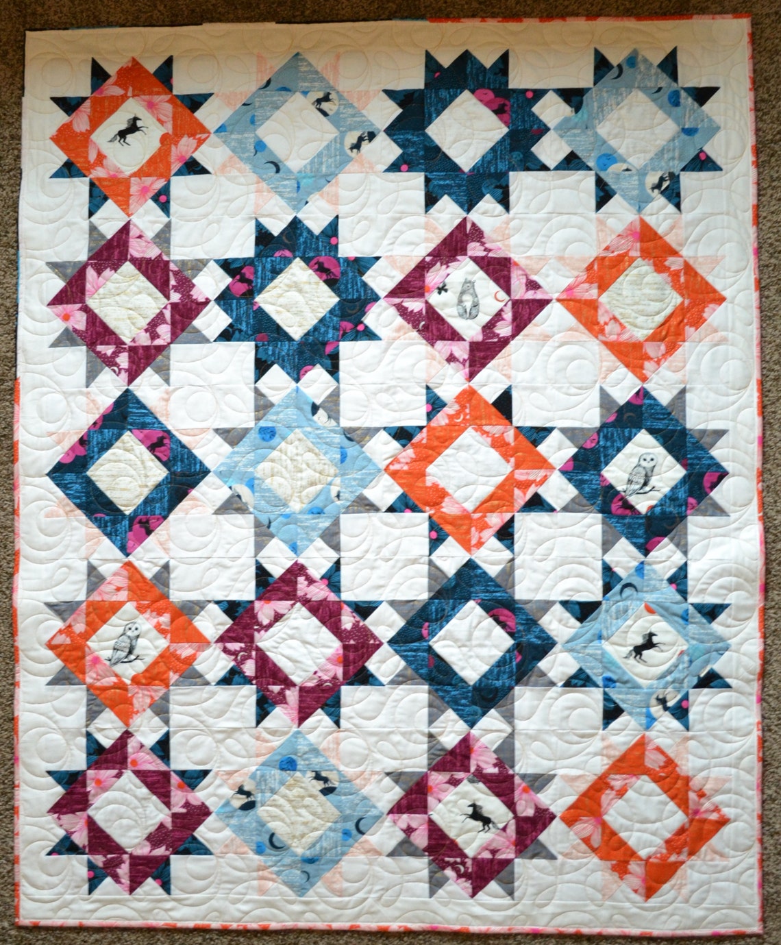 Diamond Stars Quilt Pattern PDF Download Modern Quilt | Etsy