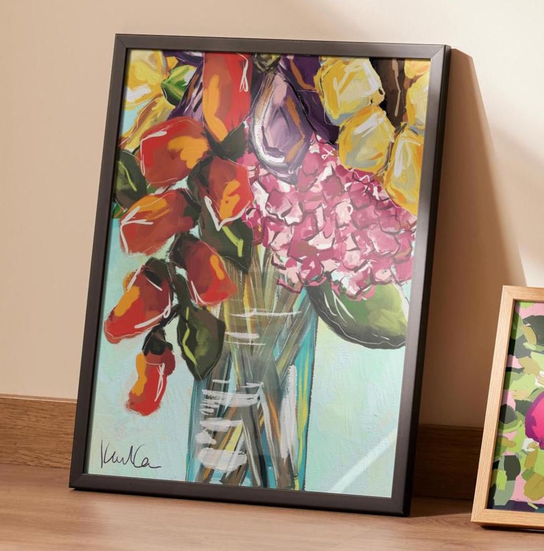 Flores De Colores Fine Art Print | Colorful Flower Bouquet | FREE U.S ...