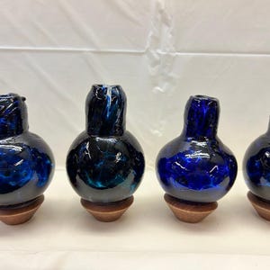 Blown Glass Dark Blue Plant Rooter Bulb Handmade One-of-a-kind Free ...