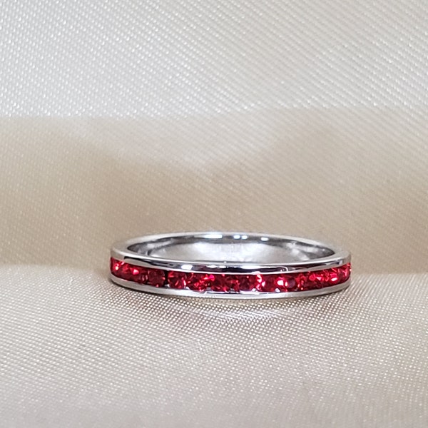 Ruby Channel Set Ring - Etsy