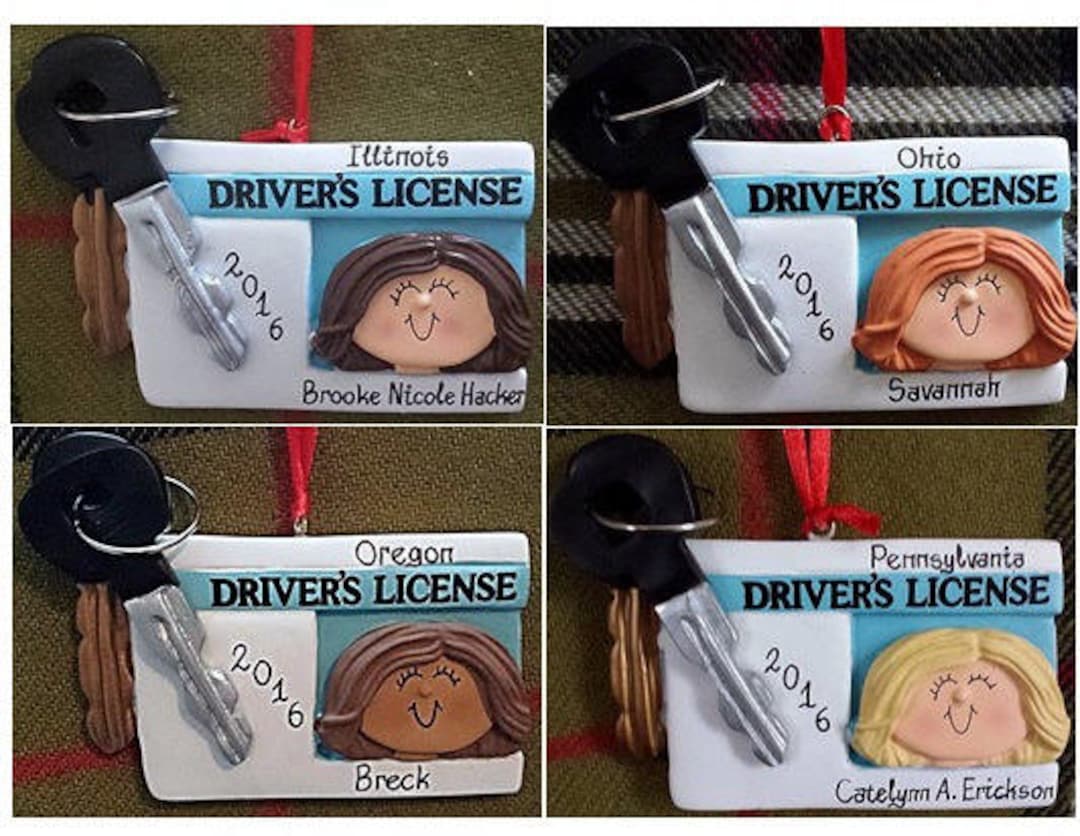 Personalized Driver's License Ornament Female New Teen - Etsy