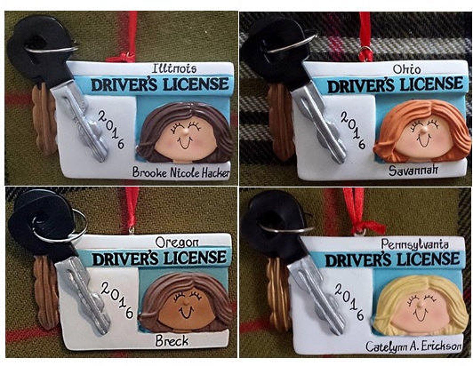 Personalized Driver's License Ornament Female New Teen - Etsy