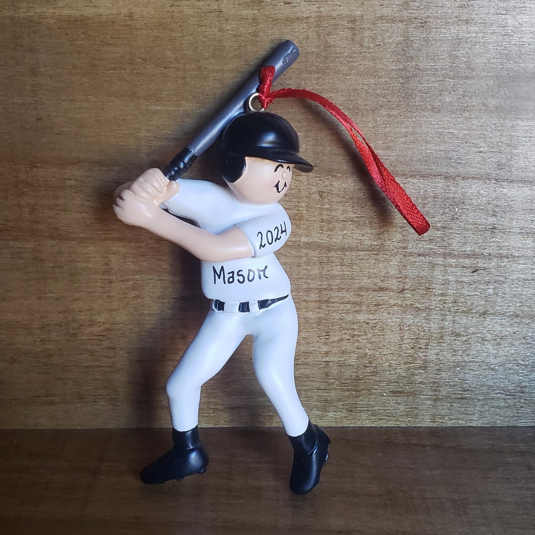 Personalized Baseball Christmas Ornament, Baseball Player Ornament ...