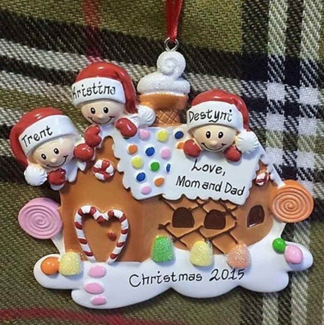 Personalized Christmas Ornament Gingerbread House Family of - Etsy