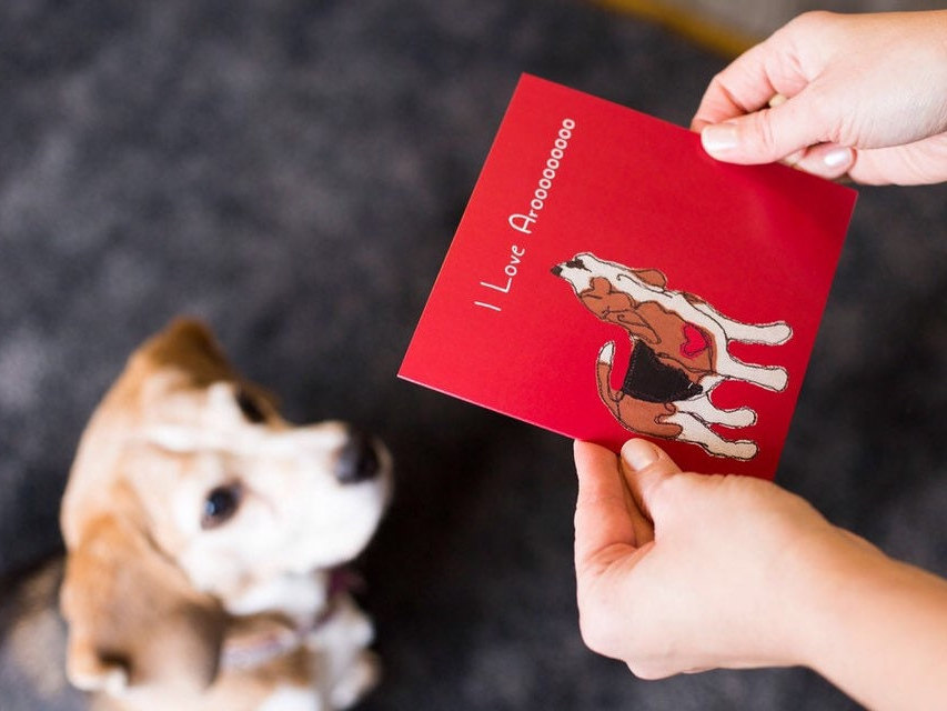 Beagle Valentines Day Card Beagle Wedding Anniversary Card - Etsy