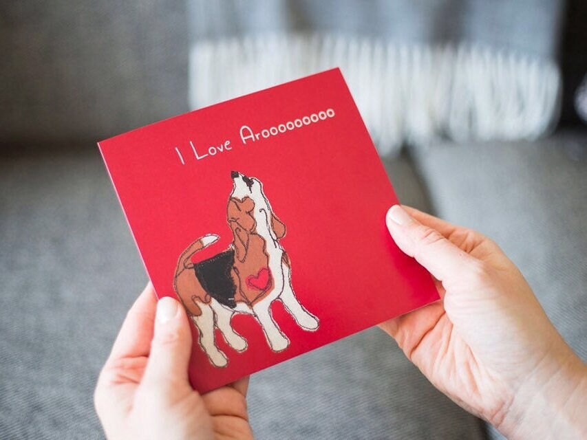 Beagle Valentines Day Card Beagle Wedding Anniversary Card - Etsy