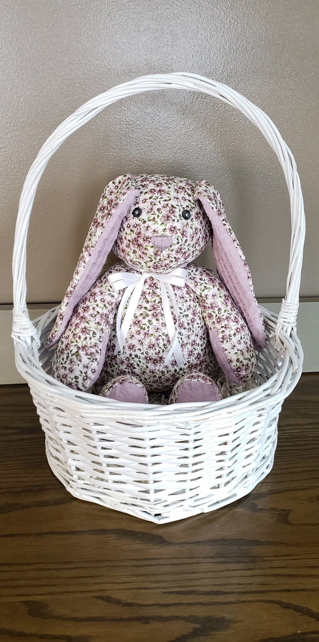 Purple Floral Bunny/farmhouse Bunny/easter Bunny Handmade - Etsy