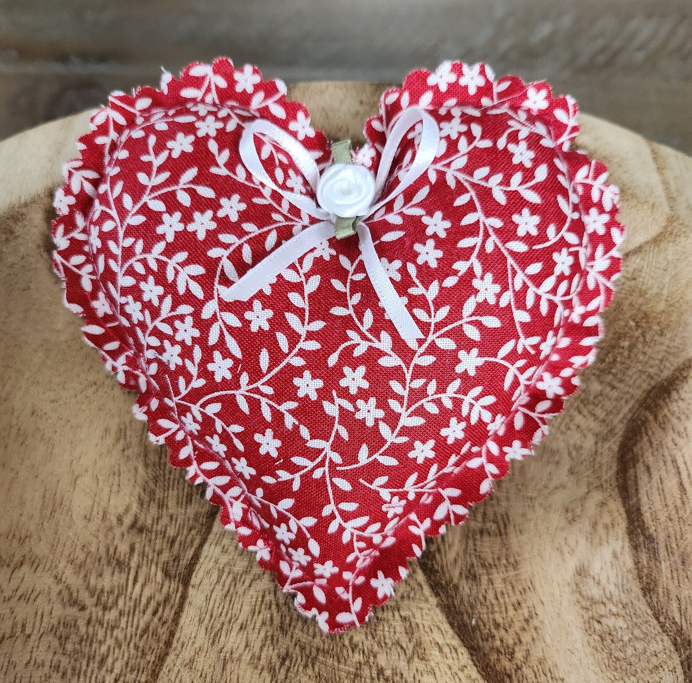 Set of 6 Fabric Stuffed Hearts/red and Blue Mix - Etsy